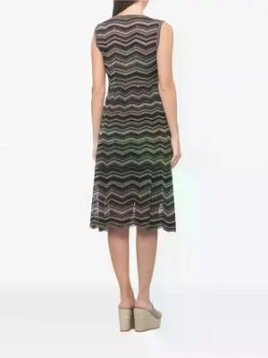 D.exterior Chevron Knit Midi Dress