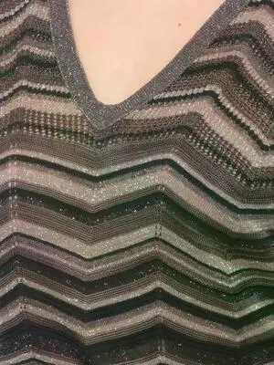 D.exterior Chevron Knit Wide-leg Jumpsuit