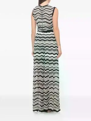 D.exterior Chevron Knit Wide-leg Jumpsuit