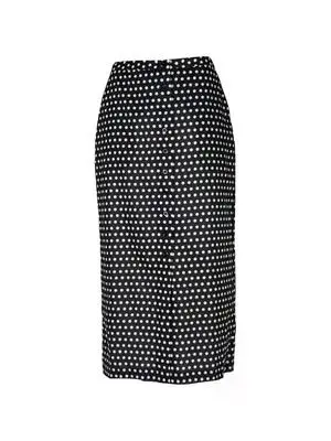 FRAME Polka Dot Midi Skirt - Black