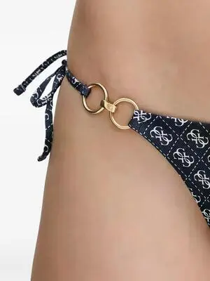 Guess Monogram-print Ring-detail Bikini Bottoms