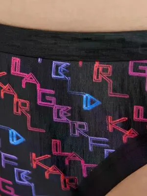 Karl Lagerfeld Logo Print Bikini Bottoms