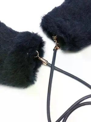 Max Mara Teddy Textured Gloves - Blue