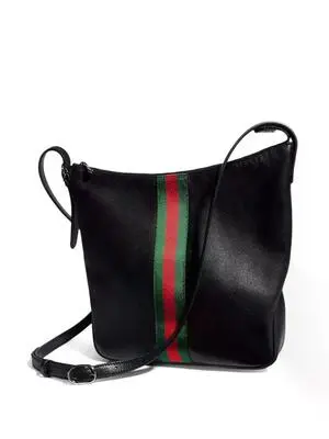 Gucci Web-stripe Leather Tote Bag