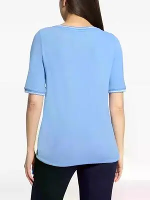 BETTY BARCLAY Horizontal-ribbed T-shirt With Drawstring Hem