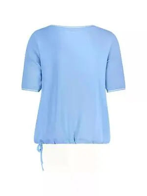 BETTY BARCLAY Horizontal-ribbed T-shirt With Drawstring Hem