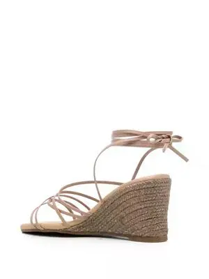 Manebí Leather Lace-up Wedge Sandals