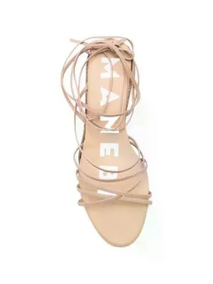 Manebí Leather Lace-up Wedge Sandals
