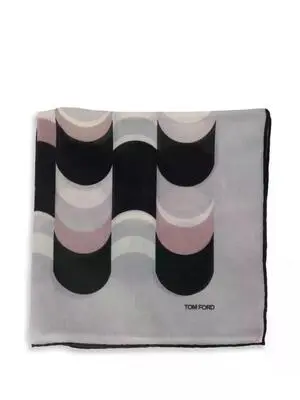 TOM FORD Geometric-print Pocket Square - Grey