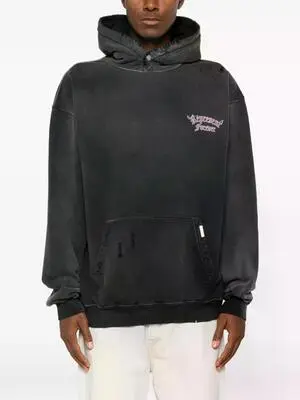 REPRESENT Duality Distressed Graphic-print Cotton Hoodie