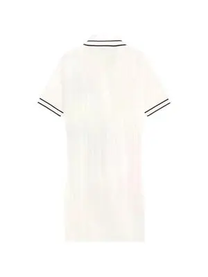 SPORTY & RICH Cable-knit Polo Collar Mini Dress