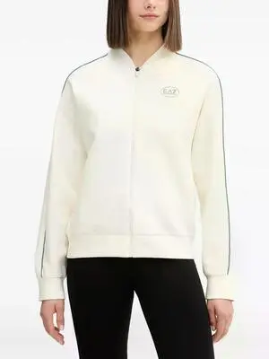 EA7 Logo Print Zip-up Jacket