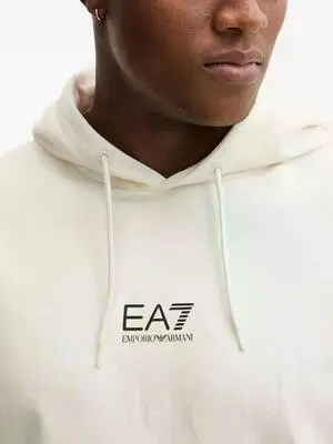 EA7 Logo Print Drawstring Hoodie