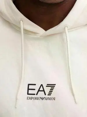 EA7 Logo Print Drawstring Hoodie