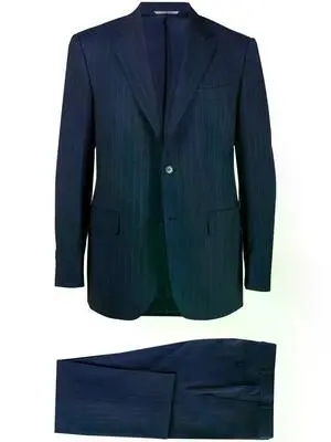 Canali Pinstriped Single-breasted Suit - Blue