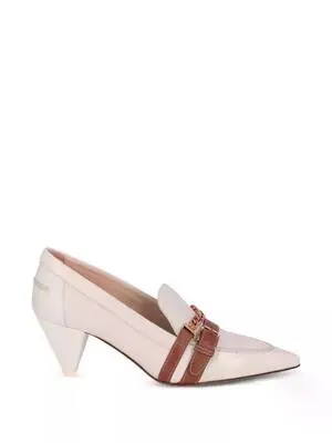 TOD'S Leather Heeled Loafers - Neutrals