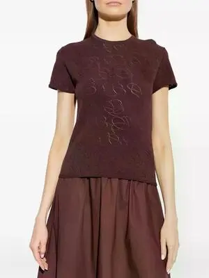 BY MALENE BIRGER Brit" Pointelle Knit T-shirt - Red