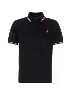 Fred Perry Twin-tipped Piqué Polo Shirt - Black