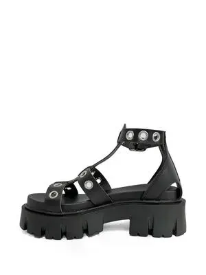 ALTERCORE Platform Sandals With Eyelet Embellishment