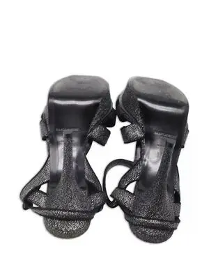 Saint Laurent Tribute Glittered Platform Sandals - Grey