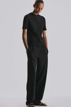 THE ROW Cala Short-sleeve Silk Cloqué Top