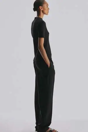 THE ROW Cala Short-sleeve Silk Cloqué Top