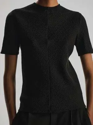 THE ROW Cala Short-sleeve Silk Cloqué Top