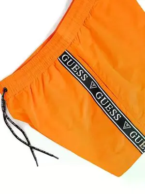 Guess Logo Tape Drawstring Swim Shorts