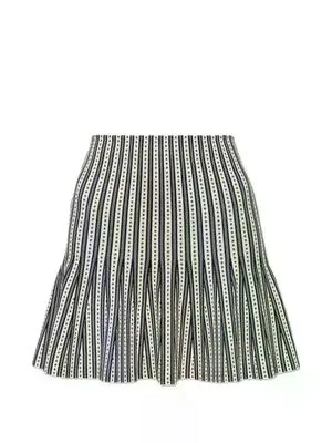 Alexander McQueen Striped Pleated Mini Skirt