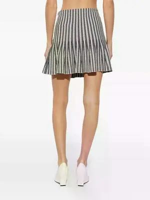 Alexander McQueen Striped Pleated Mini Skirt