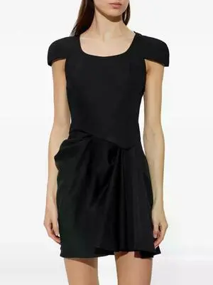 Alexander McQueen Draped Wool Mini Dress