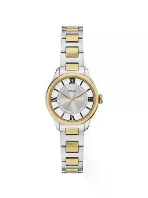 Fossil Gilmore 28mm Watch With Roman Numeral Indices - Silver