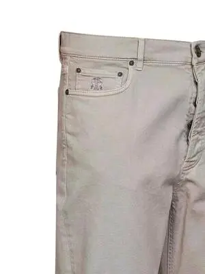 Brunello Cucinelli Garment-dyed Jeans With Embroidered Logo