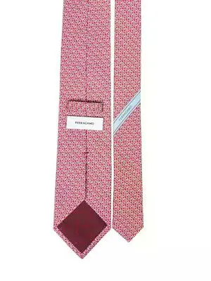 FERRAGAMO Gancini Silk Neck Tie - Red