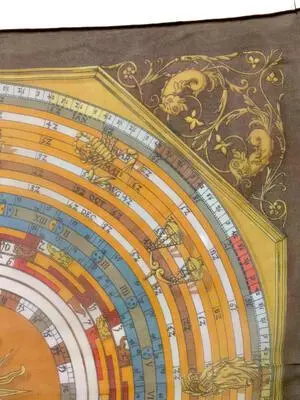 Hermès 1980s Dies Et Hore Silk Scarf