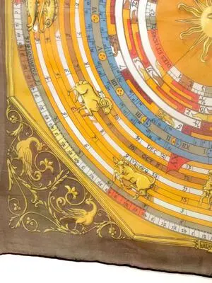 Hermès 1980s Dies Et Hore Silk Scarf