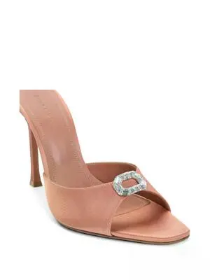 Amina Muaddi Mini Camelia Slipper Sandals - Pink