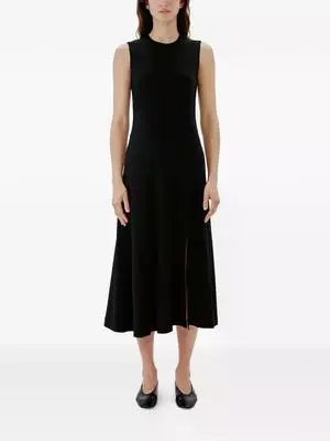 Another Tomorrow Sleeveless Front-slit Dress