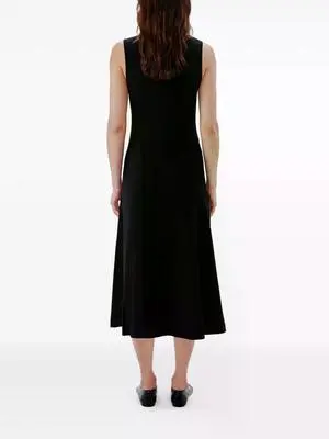 Another Tomorrow Sleeveless Front-slit Dress
