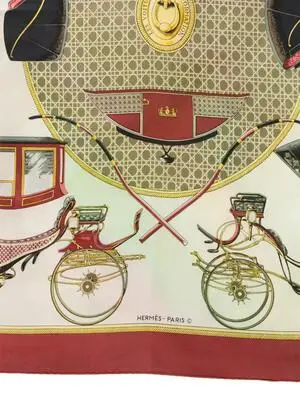 Hermès 1980 Les Voitures A Transformation Silk Scarf