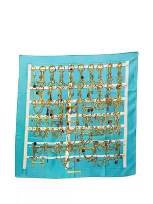 Hermès 1966 Mors Et Filets Silk Scarf - Blue