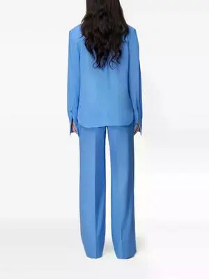 Another Tomorrow Panelled Silk-georgette-feel Blouse