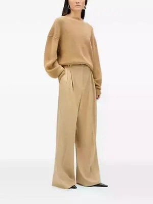 Another Tomorrow Ribbed Dropped-shoulder Sweater