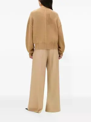 Another Tomorrow Ribbed Dropped-shoulder Sweater