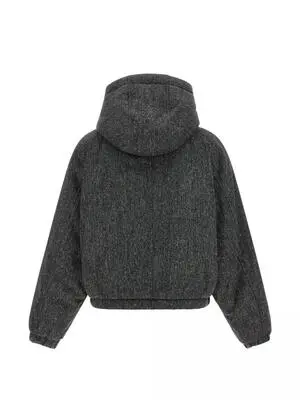 Brunello Cucinelli Tweed Padded Hooded Jacket - Grey