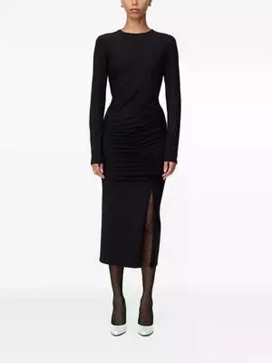 Another Tomorrow Ruched Long-sleeve Dress