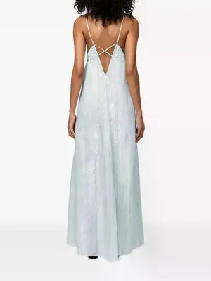 Another Tomorrow Striped Seamed Slip Dress