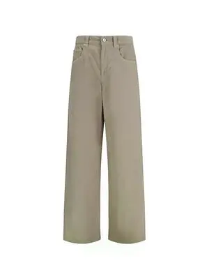 Brunello Cucinelli Ribbed Texture Monili Detail Trousers - Neutrals