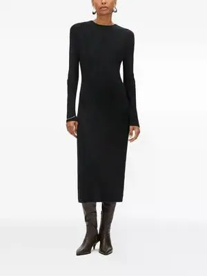 Another Tomorrow Curved-seam Midi Dress