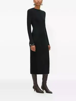 Another Tomorrow Curved-seam Midi Dress